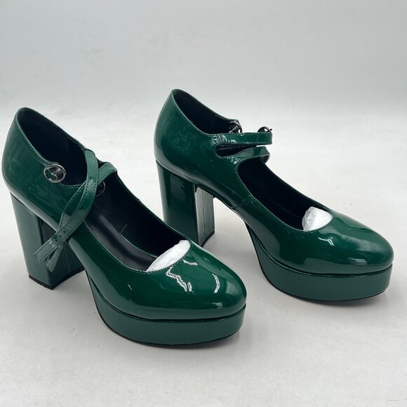 Miss Left | Shoes | Miss Left Dark Green Platform Round Toe Mary Jane ...